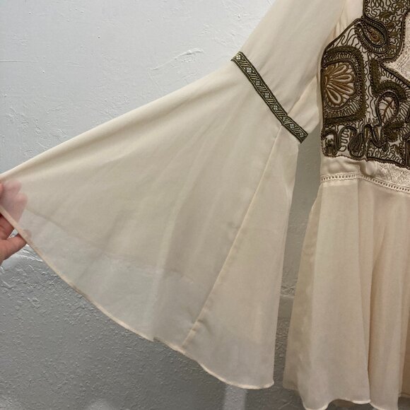 V Cristina | Tops | V Cristina Embellished Tunic Blouse Long Bell ...